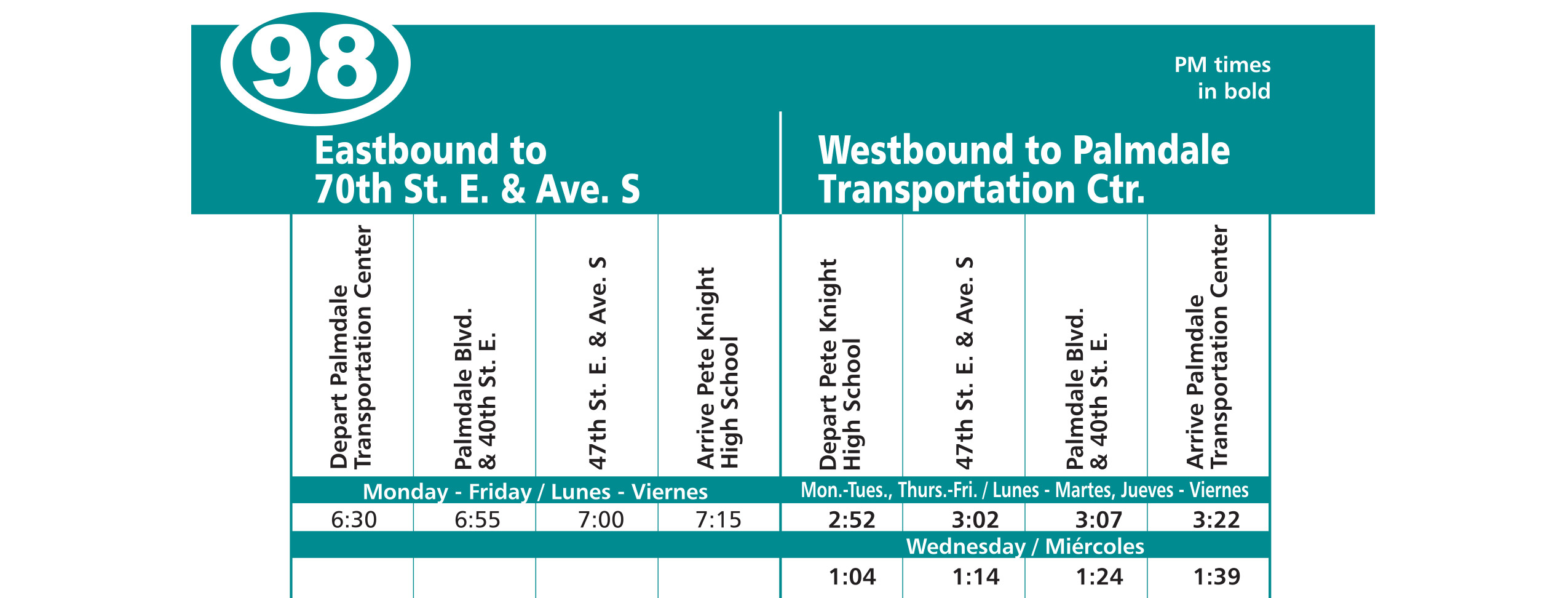 98 Special - Pete Knight High School Schedule