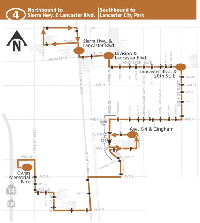 Route 4 - Eastside Lancaster Map