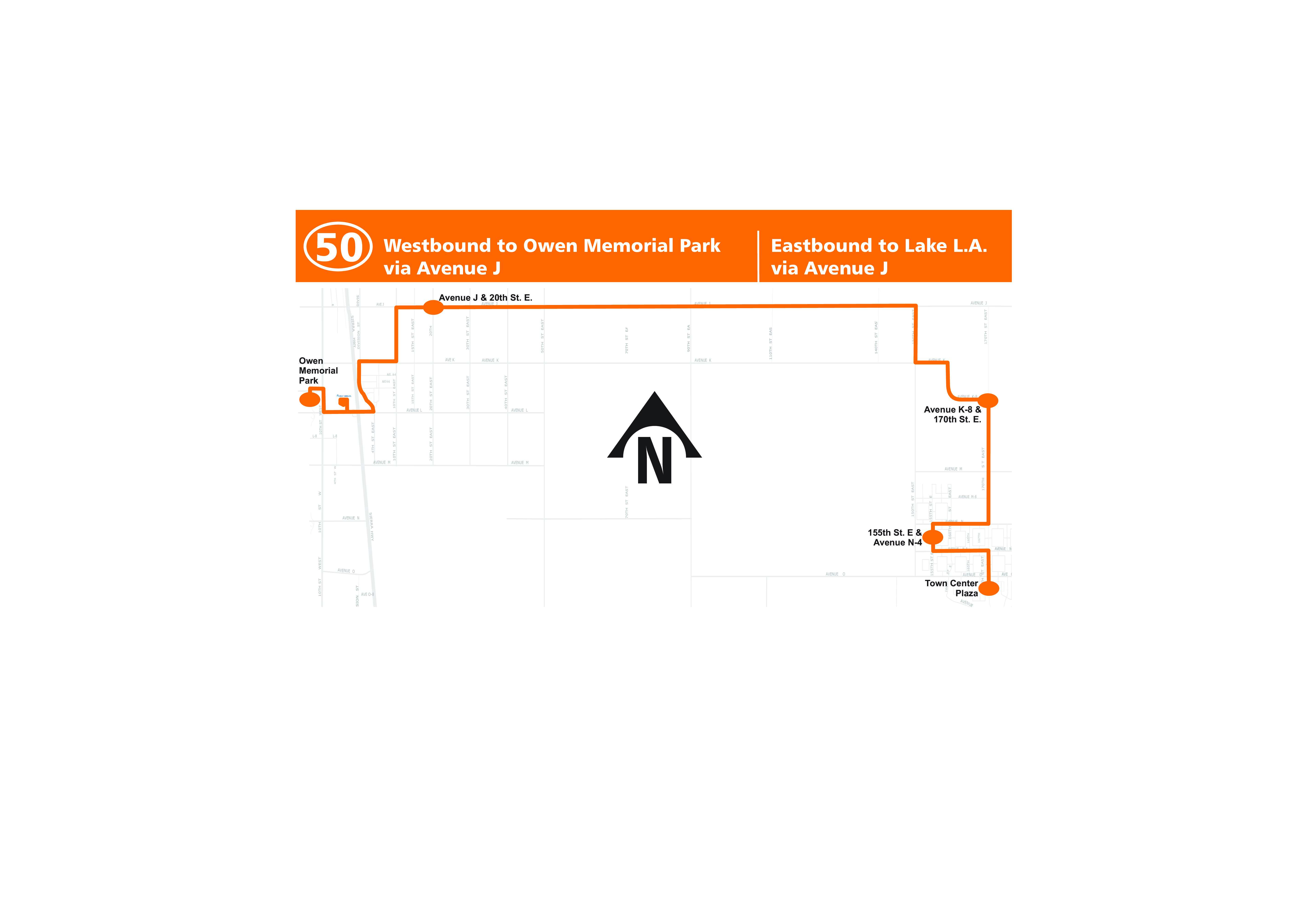 Route 50 - Lake LA/Lancaster Map